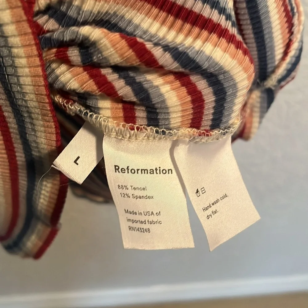 Reformation | Dresses | Reformation Striped Mini Dress In Red Blue ...